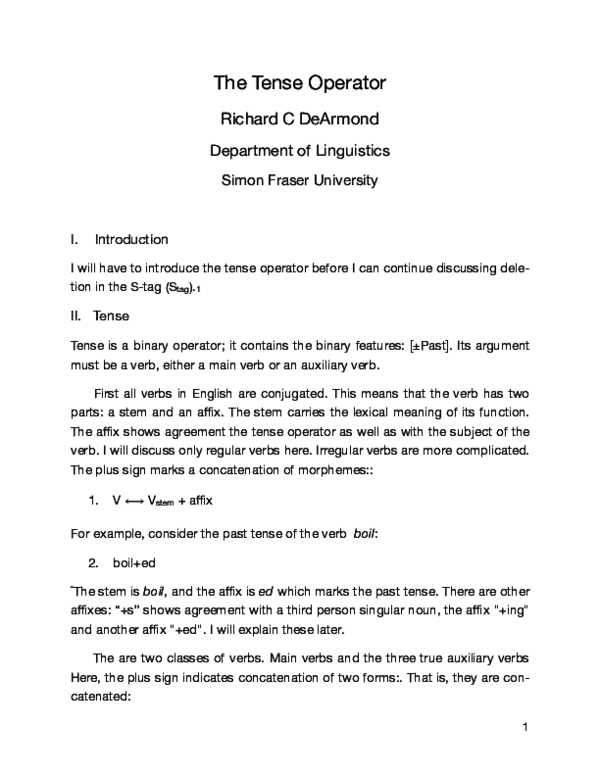 (PDF) The Tense Operator