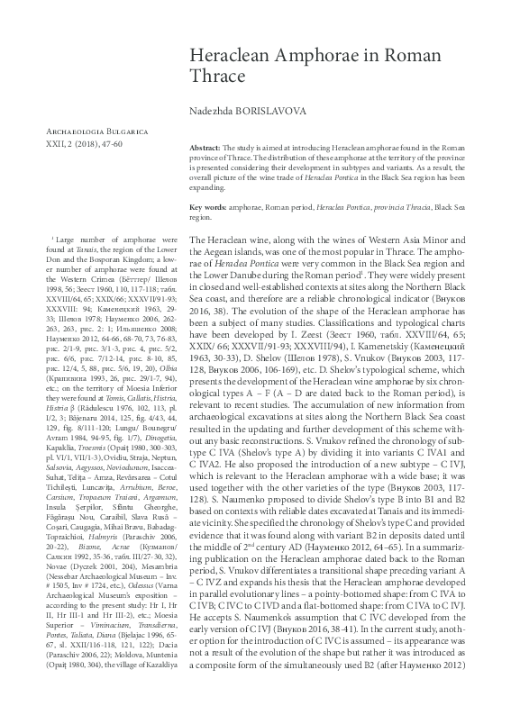 (PDF) Heraclean Amphorae in Roman Thrace