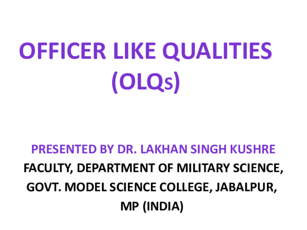 (PPT) Officer Like Qualities (OLQ's)