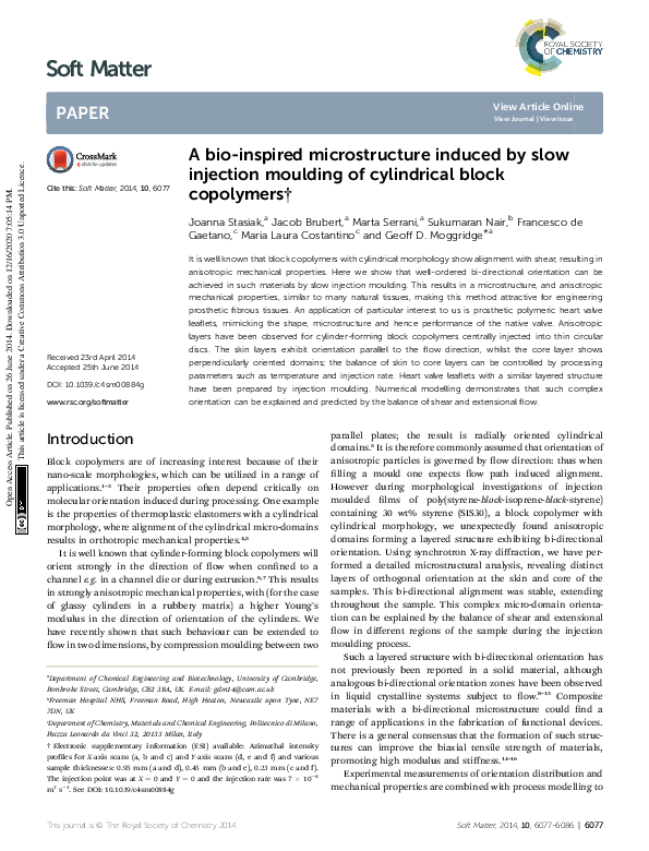 (PDF) A bio-inspired microstructure induced by slow injection moulding ...