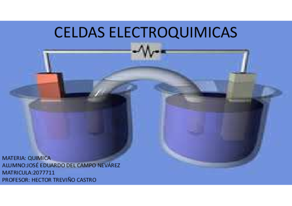 (PDF) CELDAS ELECTROQUIMICAS MATERIA: QUIMICA ALUMNO:JOSÉ EDUARDO DEL ...