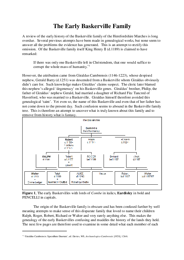 (PDF) The Early Baskerville Family