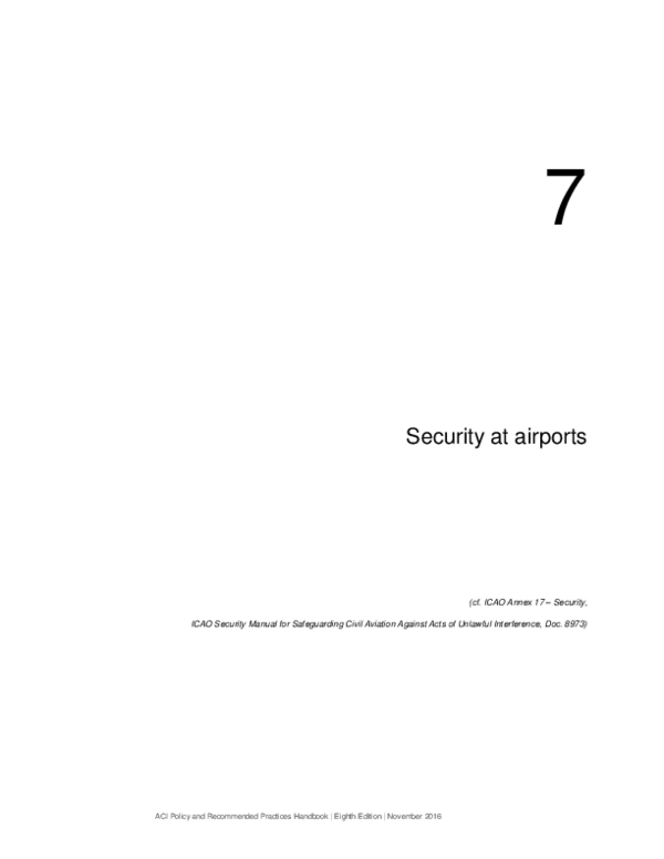 (PDF) ACI Policies and Recommended Practices Handbook Security at Airports