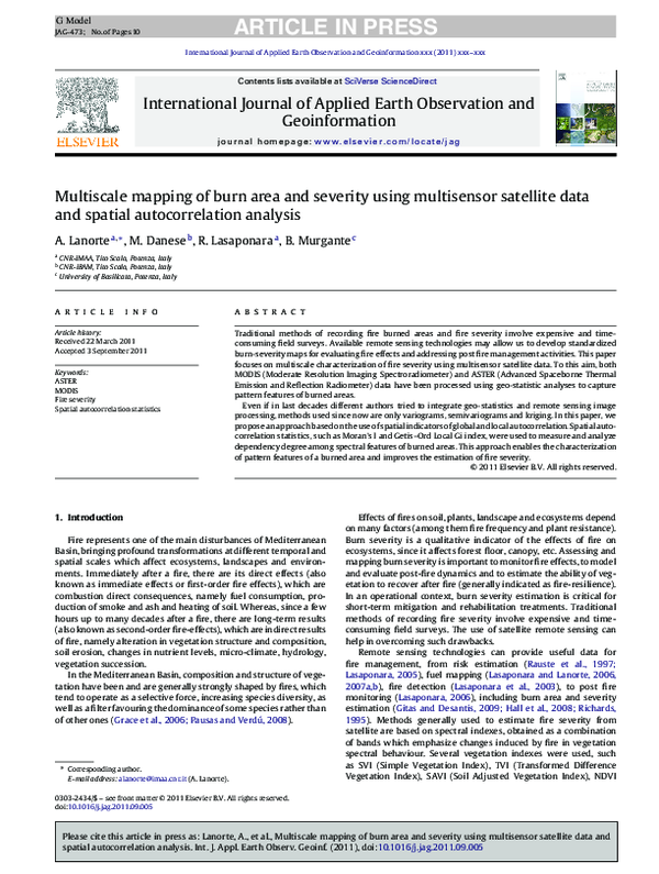 (PDF) Multiscale mapping of burn area and severity using multisensor satellite data and spatial ...