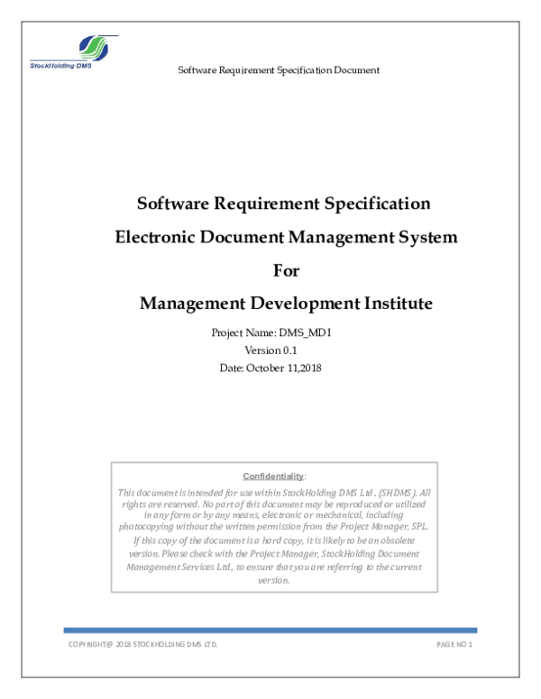 (DOC) Softwar e Requirement Specification Electronic Document ...