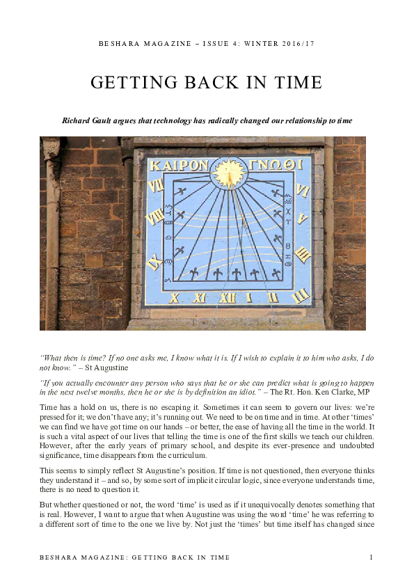 (PDF) GETTING BACK IN TIME | Richard Gault - Academia.edu