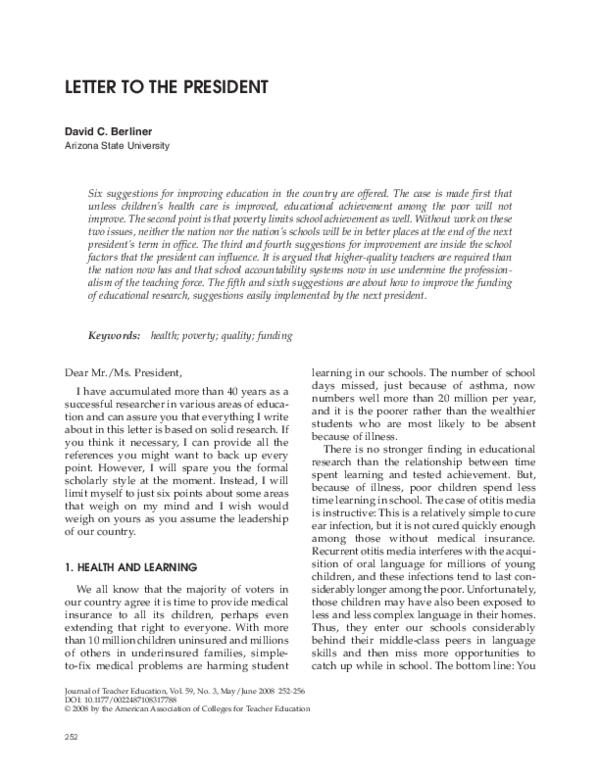 (PDF) Letter to the President