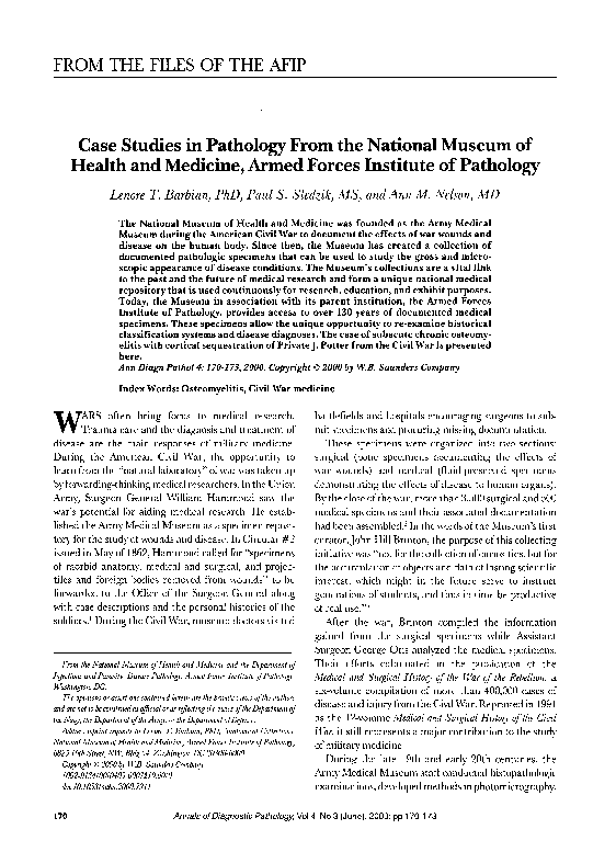 (PDF) Case studies in pathology from the National Museum of Health and ...