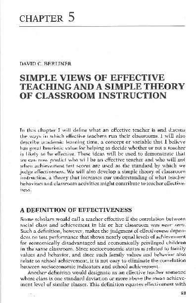 (PDF) Simple Views of Effective Teaching and a Simple Theory of ...