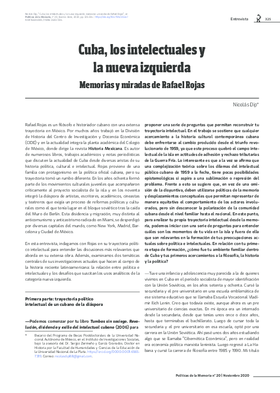 (PDF) Cuba, los intelectuales y la nueva izquierda: memorias y miradas ...