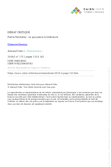 (PDF) "Penser le monde avec la littérature" (sur Pierre Macherey)