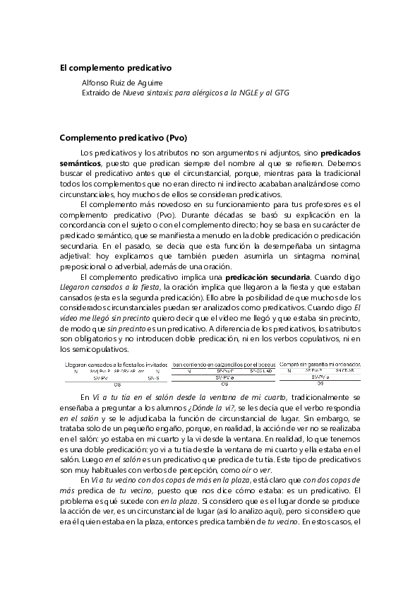 (PDF) El complemento predicativo Complemento predicativo (Pvo
