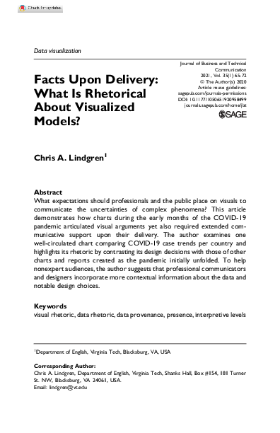 (PDF) Facts Upon Delivery: What Is Rhetorical About Visualized Models?