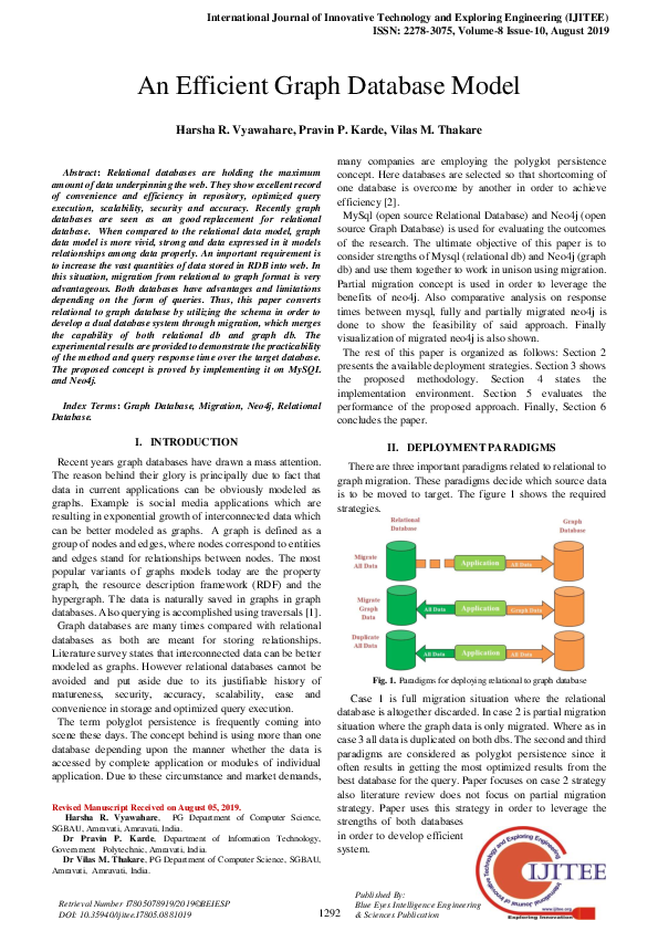 Pdf An Efficient Graph Database Model Harsha Vyawahare