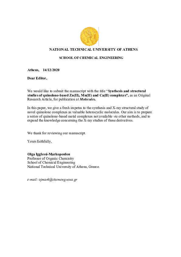 (DOC) Dear Editor | Olga Igglessi-Markopoulou - Academia.edu