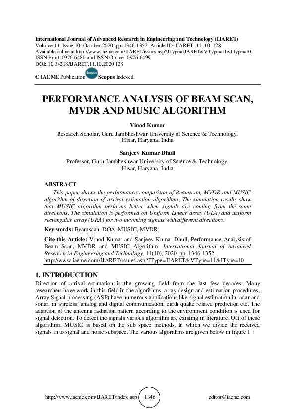 Pdf Comparison Of Doa Estimation Algorithms
