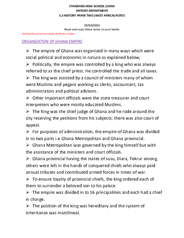 (PDF) S.4 HISTORY OF WEST AFRICA NOTES | Eneku Ronald - Academia.edu