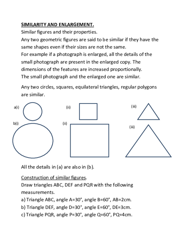 (PDF) SIMILARITY AND ENLARGEMENT