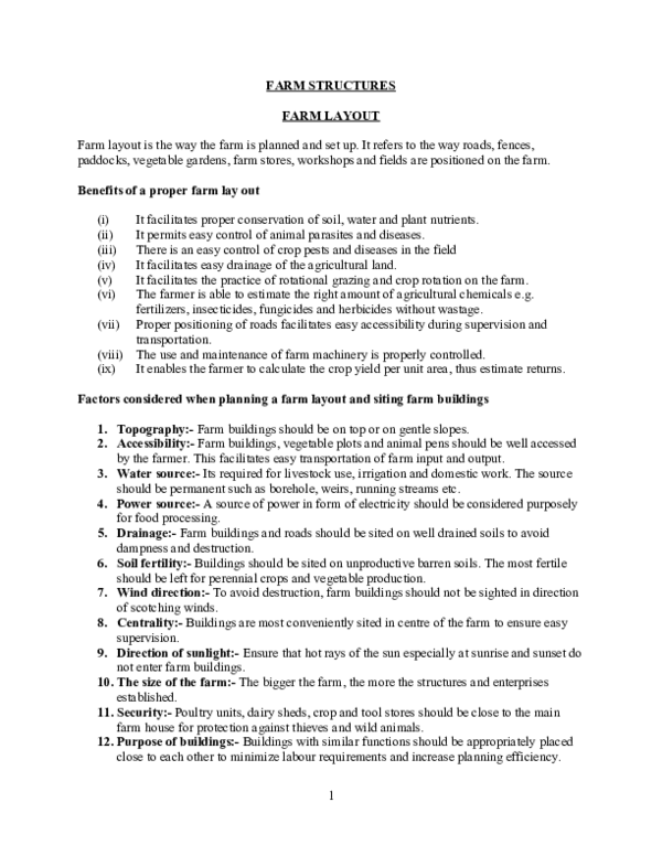 (DOC) FARM STRUCTURES FARM LAYOUT