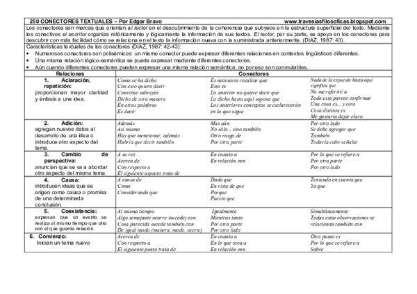 (PDF) Conectores textuales