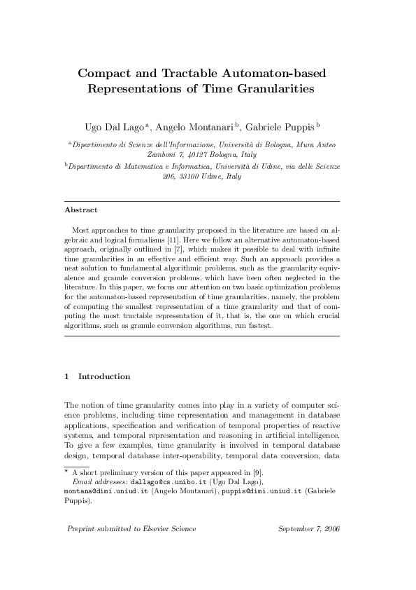 (PDF) Compact and tractable automaton-based representations of time granularities