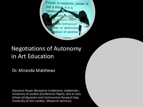 (PDF) Negotiations of autonomy in art education