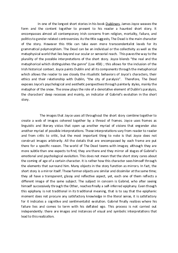 (DOC) The Dead James Joyce