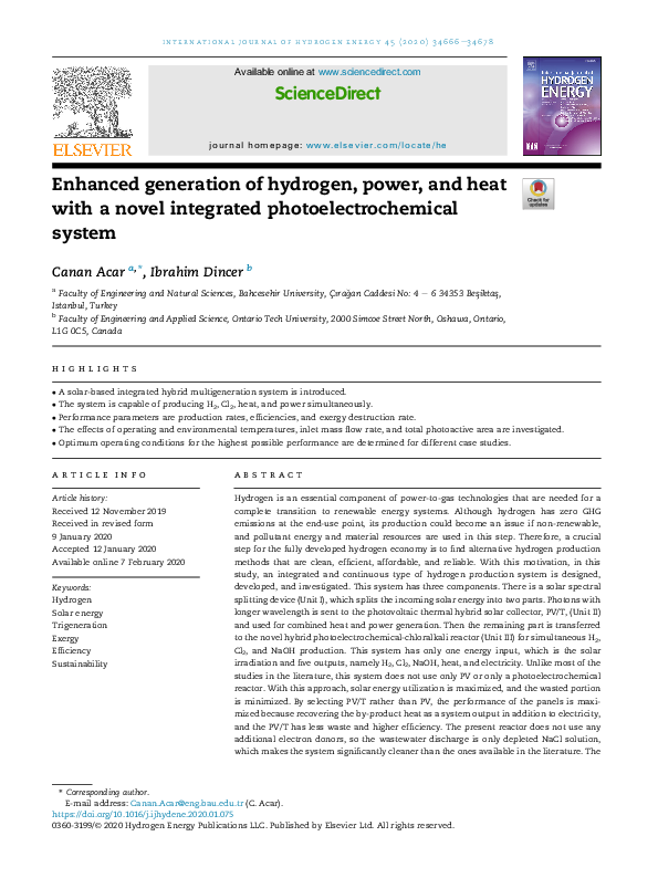 (PDF) Enhanced generation of hydrogen, power, and heat with a novel ...