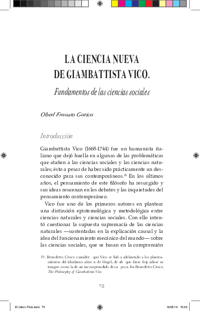 (PDF) La ciencia nueva de Giambattista Vico