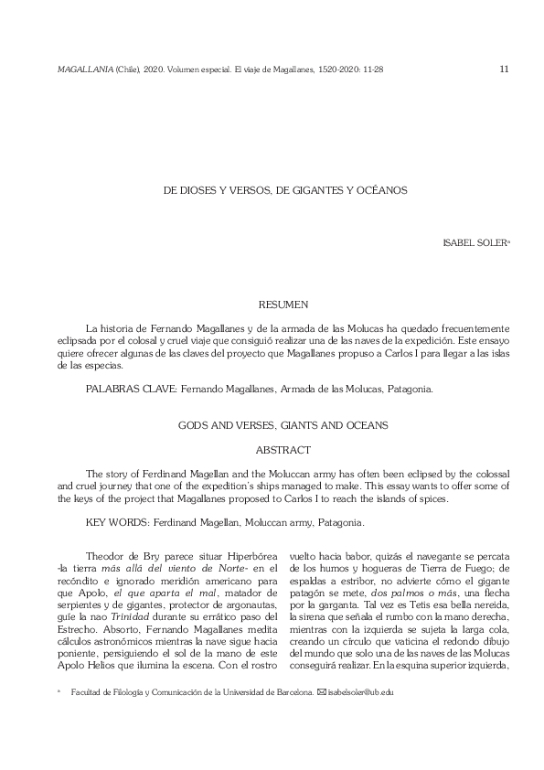 (PDF) Volumen especial. El viaje de Magallanes