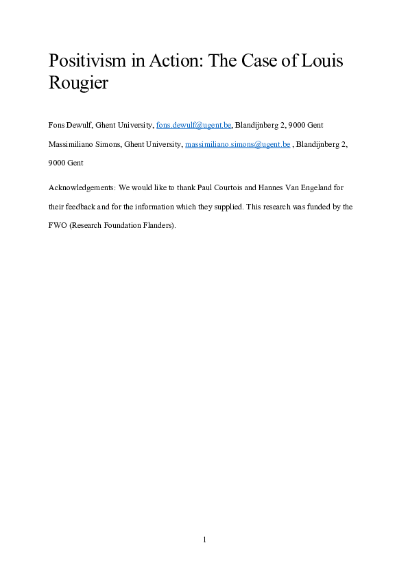 (DOC) Positivism in Action - the case of Louis Rougier