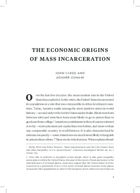 (PDF) The Economic Origins Of Mass Incarceration