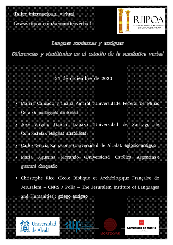(PDF) International workshop "Lenguas modernas y antiguas: diferencias y similitudes en el ...