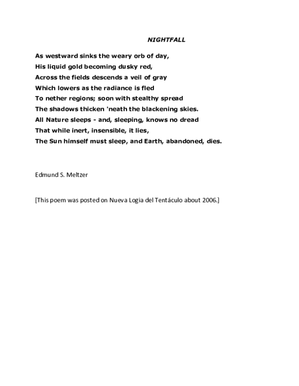 (PDF) POEM: NIGHTFALL