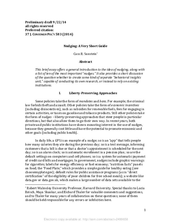 (PDF) Nudging AVery Short Guide