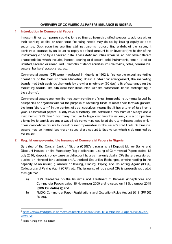Commercial Paper Example