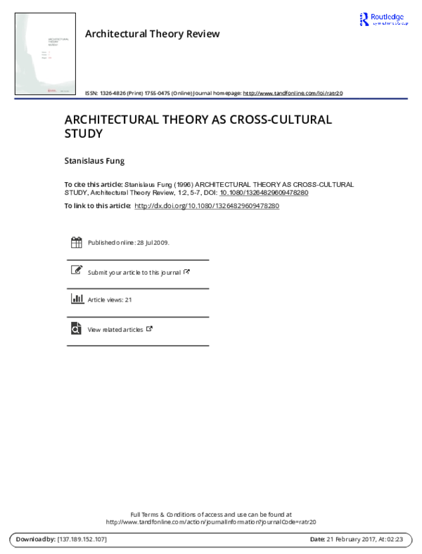 (PDF) Architectural Theory as Cross-cultural Study