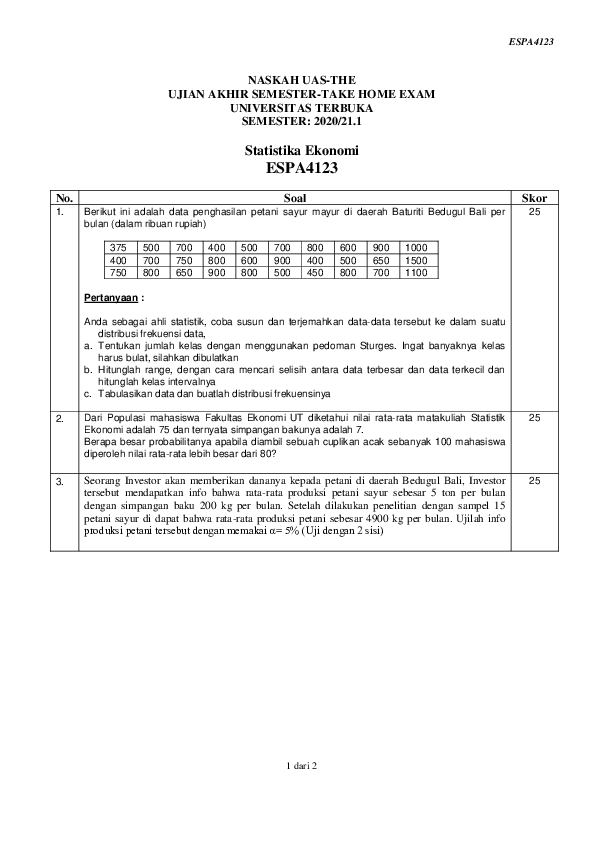 (PDF) Naskah ESPA4123 STATISIKA