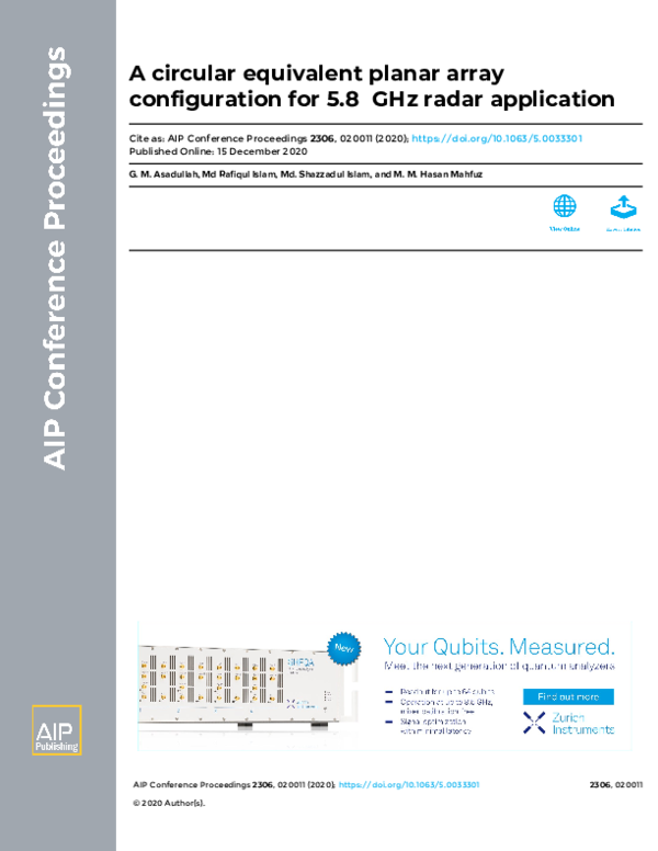 Pdf A Circular Equivalent Planar Array Configuration For 58 Ghz