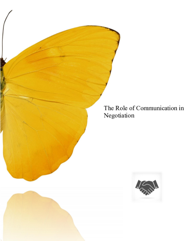 (PDF) The Role of Communication in Negotiation