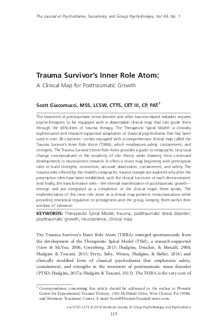 (PDF) Trauma Survivor's Inner Role Atom: A Clinical Map for ...