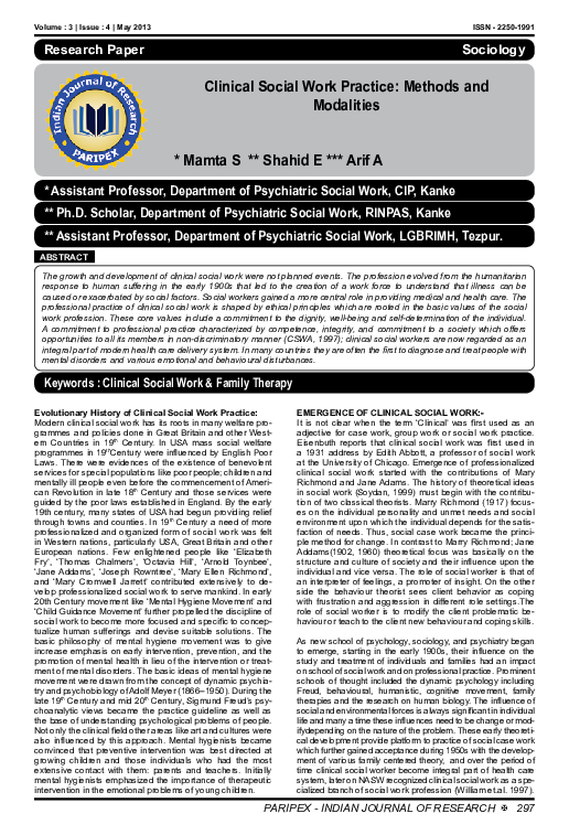 (PDF) Clinical Social Work Practice Methods and Modalities