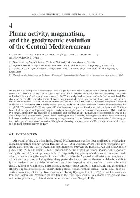 (PDF) 4 Plume activity, magmatism, and the geodynamic evolution of the ...