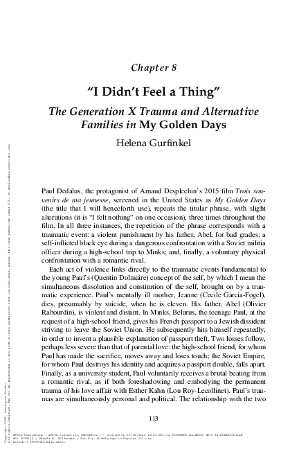 (PDF) " 'I Didn't Feel a Thing': The Generation X Trauma and ...
