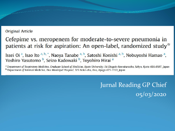 Cefepime vs Meropenem Jurnal