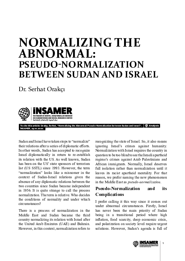 (PDF) Normalizing the Abnormal Pseudo Normalization Between Sudan and ...