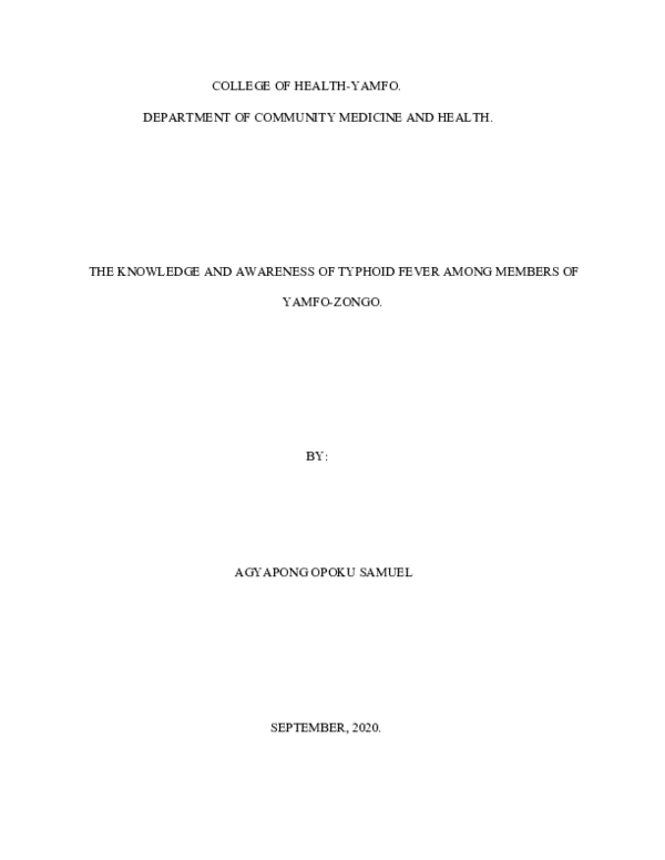 (DOC) COLLEGE OF HEALTH-YAMFO. DEPARTMENT OF COMMUNITY MEDICINE AND ...