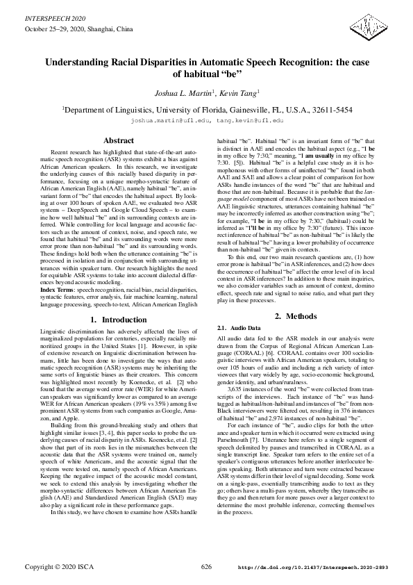 (PDF) Understanding Racial Disparities in Automatic Speech Recognition ...