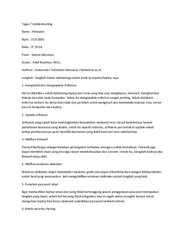 (DOC) Tugas Troubleshooting
