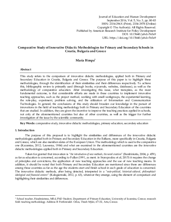 (PDF) Comparative Study of Innovative Didactic Methodologies for ...